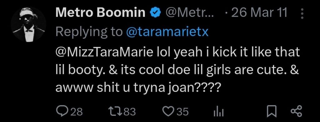 Old Disturbing and Pedophilic Metro Boomin Tweets Resurface – aGOODoutfit