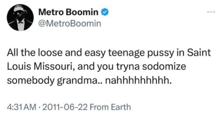 Old Disturbing and Pedophilic Metro Boomin Tweets Resurface – aGOODoutfit
