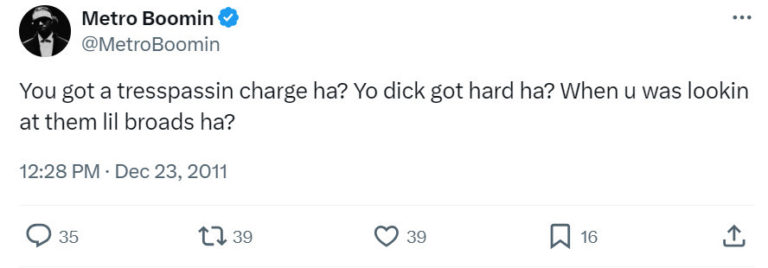 Old Disturbing and Pedophilic Metro Boomin Tweets Resurface – aGOODoutfit